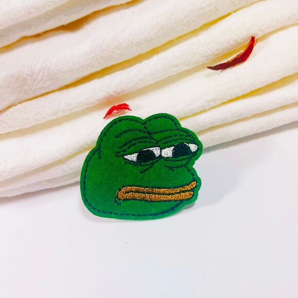 Accessories | Iron On Patchpepe The Frog Retro Meme Embroidered ...